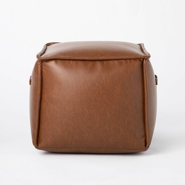 Threshold designed w/Studio McGee Evanston Leather Cube Pouf ...