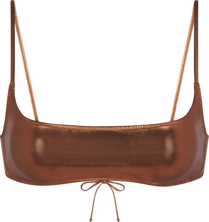 Metallic Swim Micro Scoop Bikini Top | Penny - ShopStyle