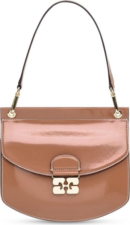 Ganni Logo Plaque Small Shoulder Bag - ShopStyle