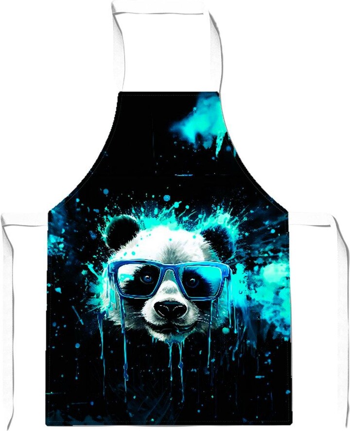 Warren Reed - Designer Blue Splashart Panda Face Apron - ShopStyle
