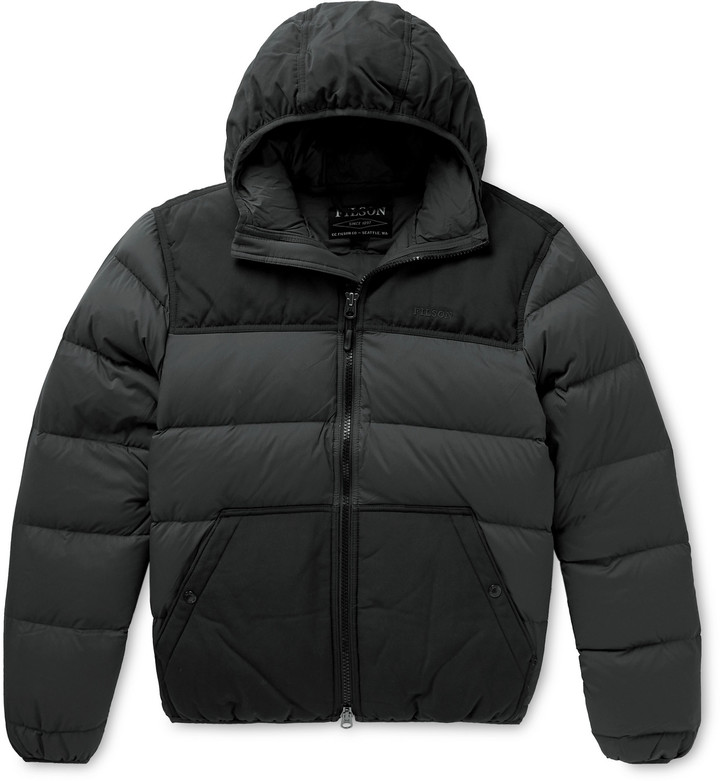Filson Featherweight Canvas-Trimmed Quilted Nylon Hooded Down Jacket ...