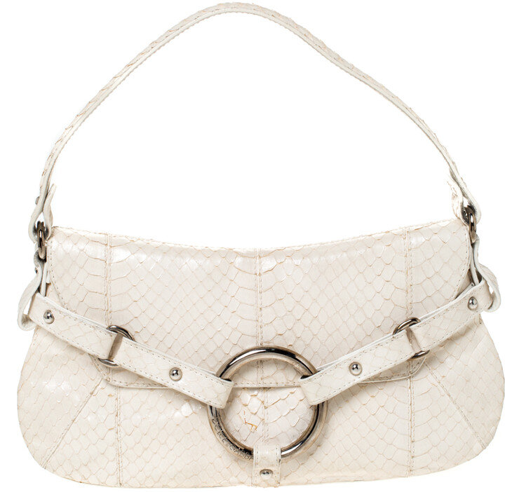 Dolce & Gabbana Off White Python Ring Flap Shoulder Bag - ShopStyle