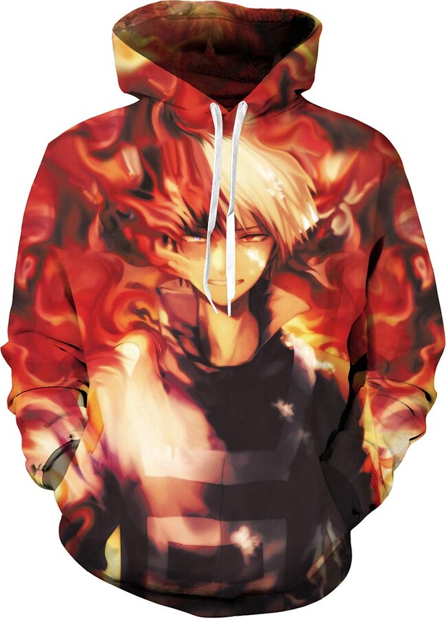 FLYCHEN Men's Hoodies My Hero Academia Pullover Sweatshirts Unisex ...