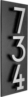 Whitehall Products Floating Stand-Off 3-Number Vertical Sign, Black /W ...
