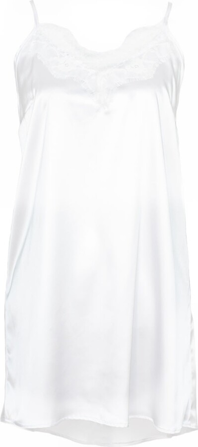 Glamoon Women's White Slip Lace Mini Dress - ShopStyle Chemises