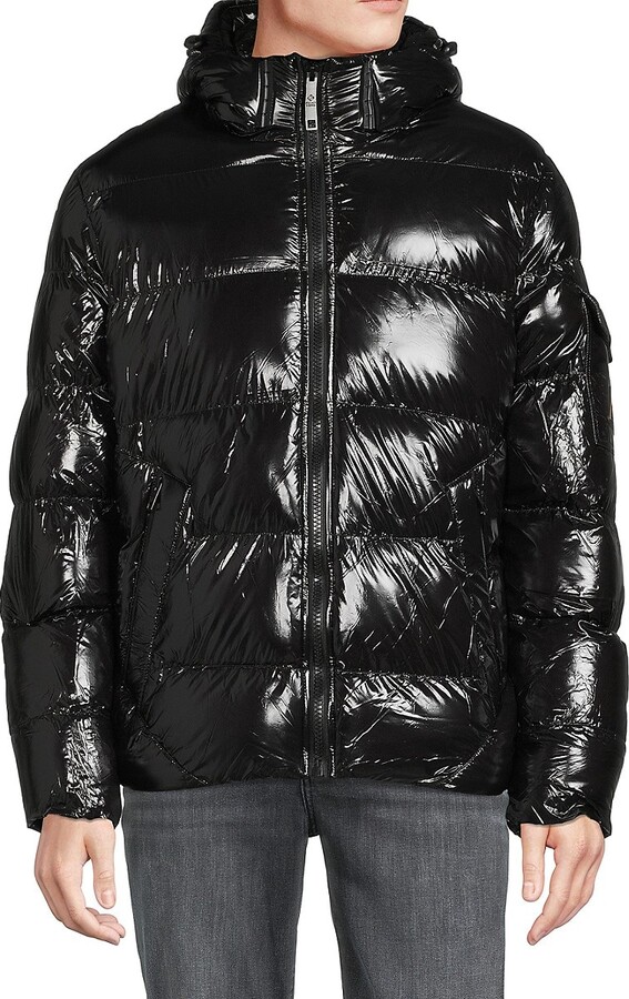 Point Zero by Maurice Benisti Faux Fur Trim Lennon Liquid Puffer Jacket ...