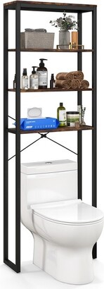 Tangkula Over The Toilet Storage 4-Tier Industrial Over-the-Toilet ...