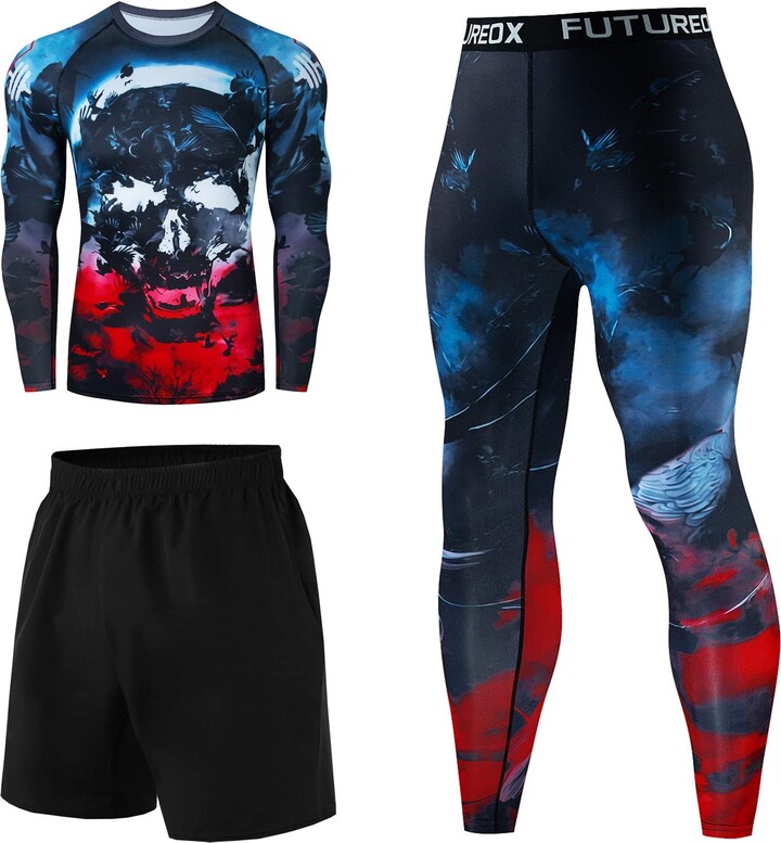 Fossean Compression Set Men Gym Wear Fitness Clothing Set Sports ...