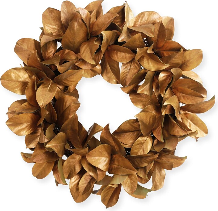 Jim Marvin 30" Magnolia Gold Leaf Wreath - ShopStyle Holiday Decorations