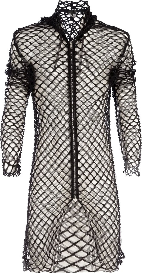Comme des Garçons Homme Plus Hooded Fishnet Jacket - ShopStyle