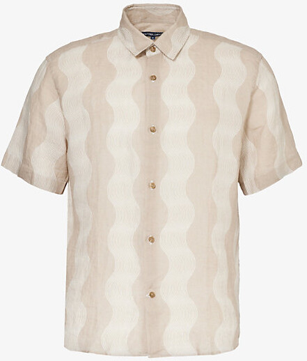 Frescobol Carioca Mens Truffle Castro Cabana wave stripe-pattern ...