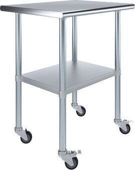 Amgood 24 in. x 30 in. Stainless Steel Table With Wheels - ShopStyle