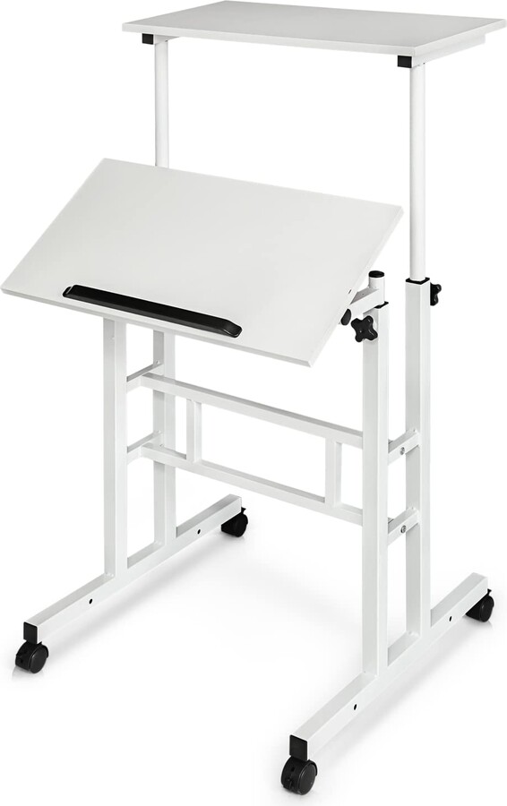 MoNiBloom Mobile Stand Up Desk Height Adjustable Computer Standing ...