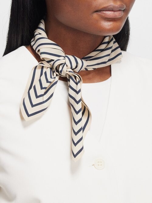 Totême Monogram-print Silk-twill Scarf - ShopStyle Scarves & Wraps