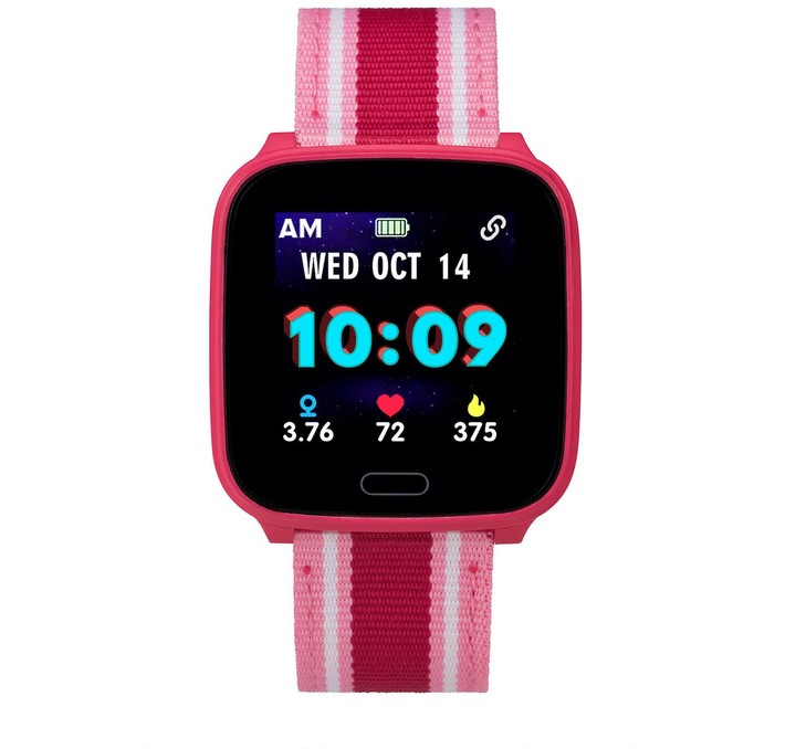 iConnect by Timex Kids' Active Striped Fabric Band Smart Watch ...