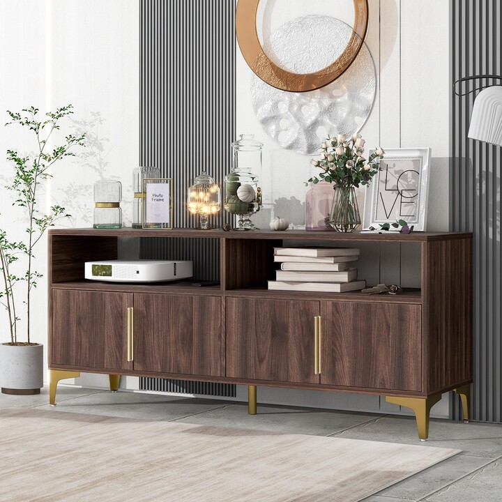Wood Sideboard with Gold Metal Legs - ShopStyle Entryway Tables