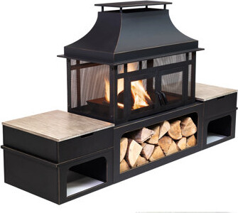 Deko Living Rimasco 45.28'' H Steel Wood Burning Outdoor Outdoor ...