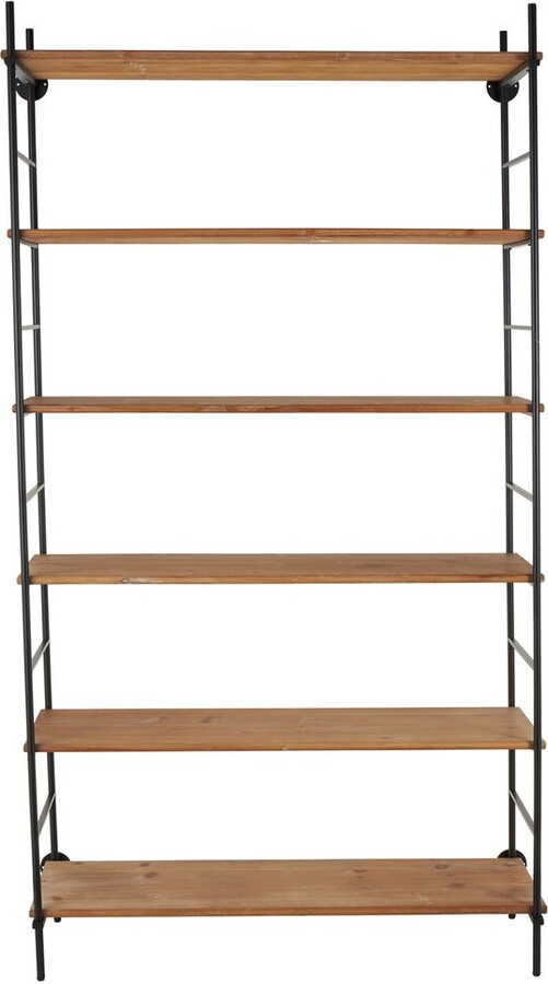 Peyton Lane Rectangular 6-Level Shelving Unit With Metal Ladder Frames ...