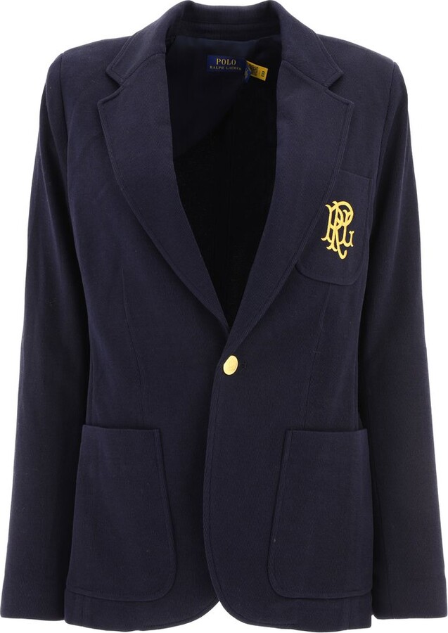Polo Ralph Lauren Logo Embroidered Double-Knit Blazer - ShopStyle