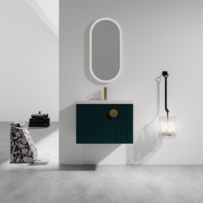 Ebern Designs Maley With Sink, Floating Vanity Set With Ceramic Basin ...