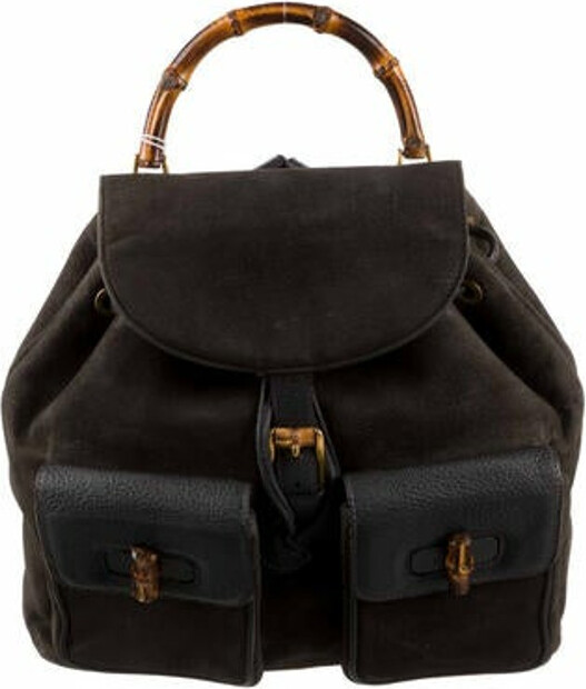 Gucci Suede Bamboo Backpack - ShopStyle
