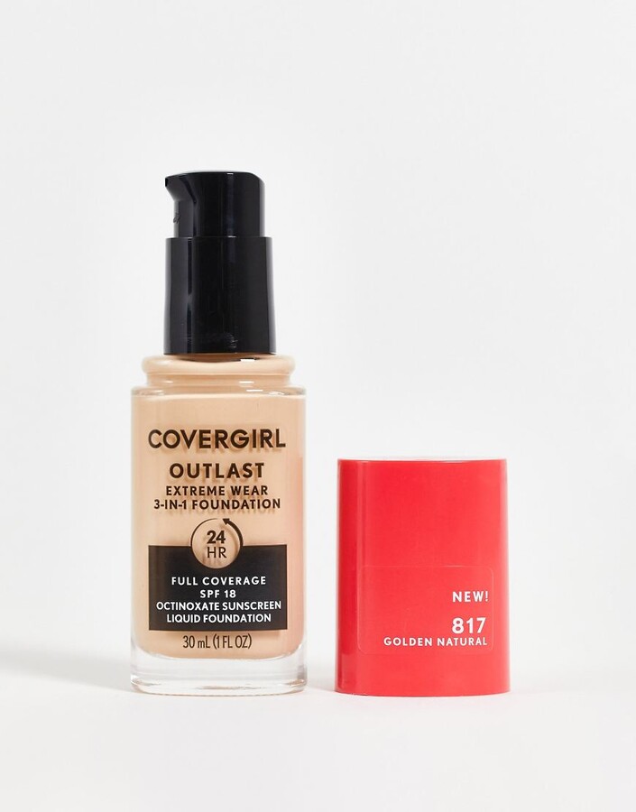 Cover Girl Outlast Extreme Wear 3-in-1 Full Coverage Liquid Foundation ...