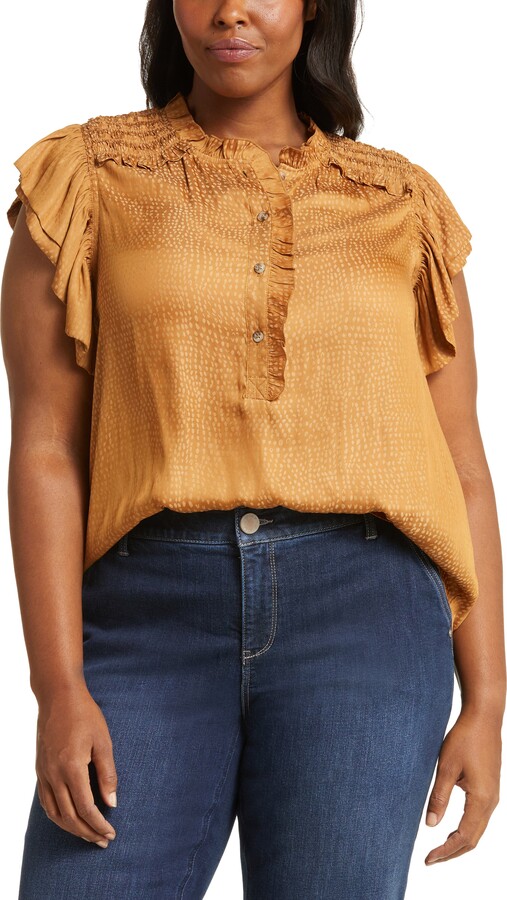 Wit & Wisdom Smocked Ruffle Top - ShopStyle