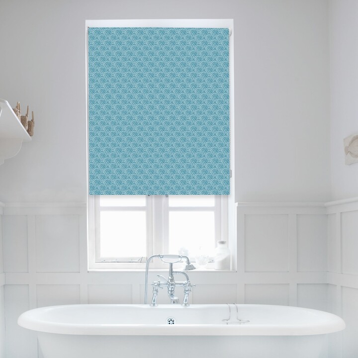 Lister Cartwright Kiso Peacock Blue Blackout Roller Blind Blue and White - ShopStyle Curtains