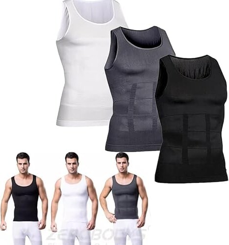 Fumxincg 3PCS SHAPERLUV Men's Shaping Tank - ShopStyle Undershirts