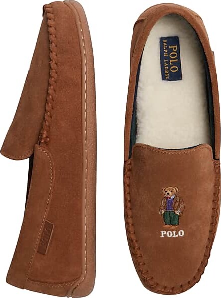 Polo Ralph Lauren Men's Moccasin Holiday Bear Slippers Snuff - ShopStyle