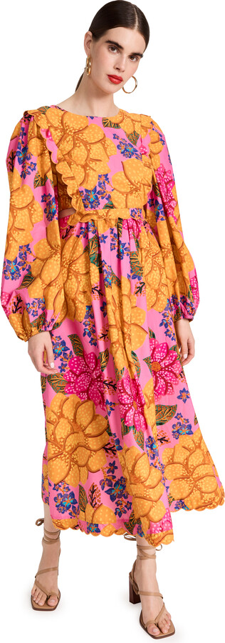 Farm Rio Flowers Garden Midi Dress - ShopStyle