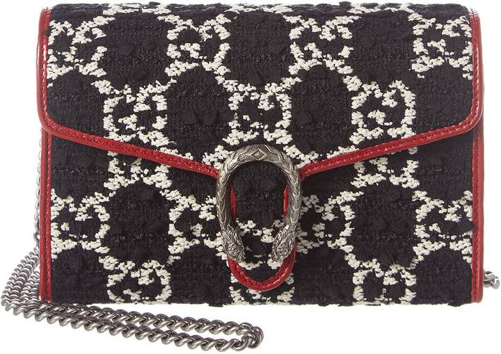 Gucci Dionysus Mini Tweed & Leather Wallet On Chain - ShopStyle