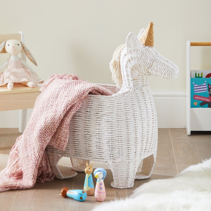 Dunelm Unicorn Paper Rope Basket White - ShopStyle