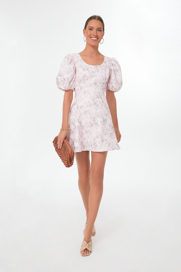 Hyacinth House Pink Jacquard Empire Ella Mini Dress - ShopStyle