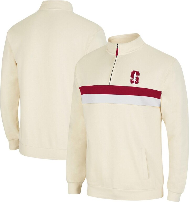 Colosseum Men's Cream Stanford Cardinal Activities Quarter-Zip Jacket ...