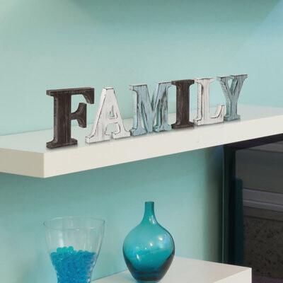 Gracie Oaks 6 Piece Wood Tabletop Family Letters Sign Set - ShopStyle Decor