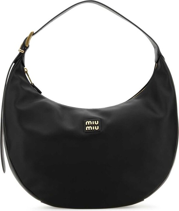 Miu Miu Logo-Plaque Zipped Shoulder Bag - ShopStyle