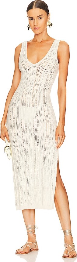 L'Academie Lysa Pointelle Midi Dress - ShopStyle