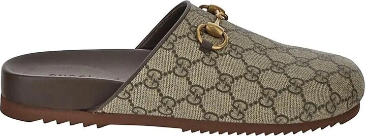 Gucci Gg Supreme Horsebit Slippers - ShopStyle Flats
