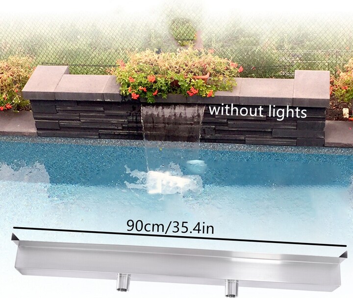 Pool Fountain Stainless Steel Waterfall Garden Outdoor - ShopStyle