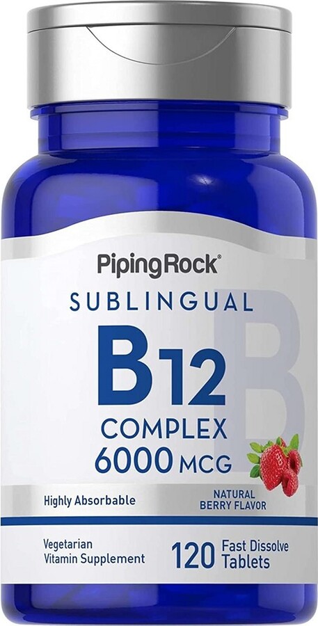 Piping Rock Vitamin B12 Complex 6000 mcg | 120 Fast Dissolve Tablets ...