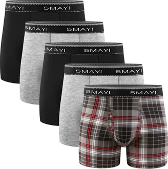 5Mayi Underwear Mens Boxers Shorts Multipack Cotton Long Leg Boxers for ...