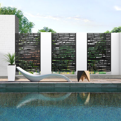 Miruo 6.5 ft. H x 4 ft. W Laser Cut Metal Privacy Screen - ShopStyle ...