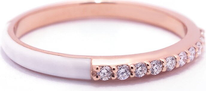 Zed - Pearl White Enamel And Diamond Pinky Ring - ShopStyle