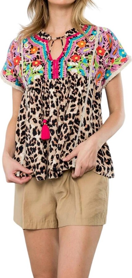 THML Don'T Stop Time Top In Leopard - ShopStyle