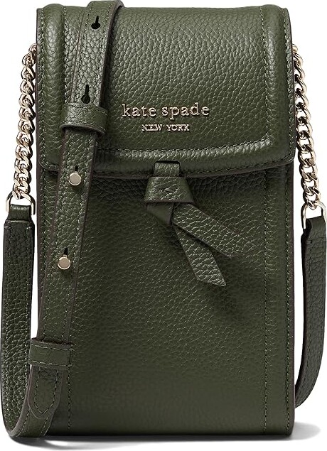 Kate Spade Knott Pebbled Leather North/South Crossbody (Bonsai Tree ...