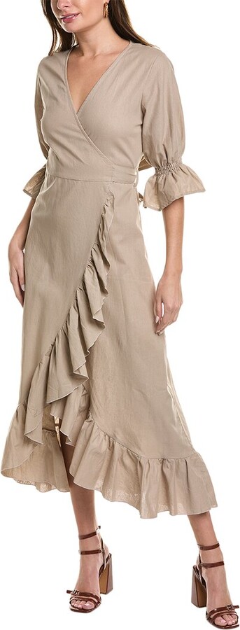 Sole Tatiana Linen-Blend Wrap Dress - ShopStyle