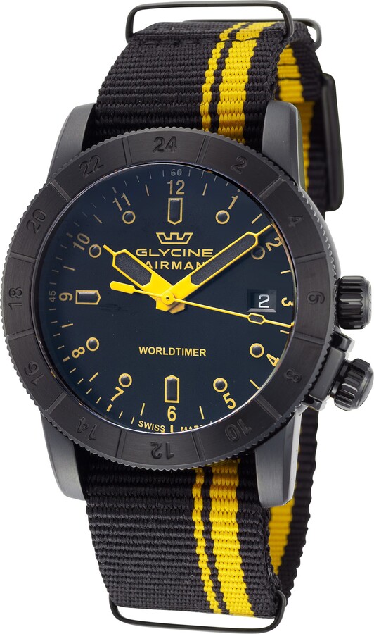 Glycine Men's Airman Worldtimer 42mm Quartz Watch - ShopStyle