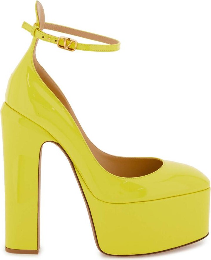 Valentino Garavani tan-go patent leather platform pump - ShopStyle