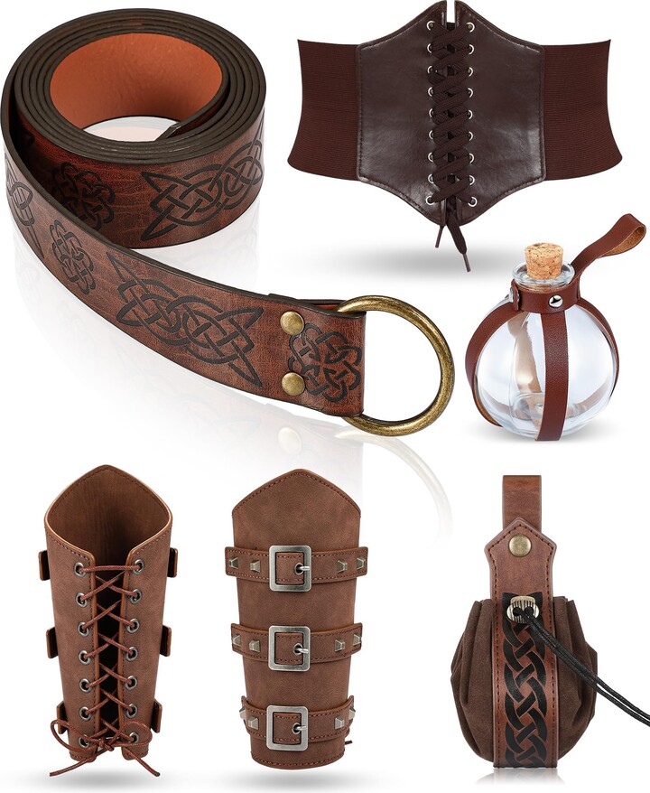 ramede 6 Pcs Women Renaissance Accessories Medieval Leather Belt Pouch ...